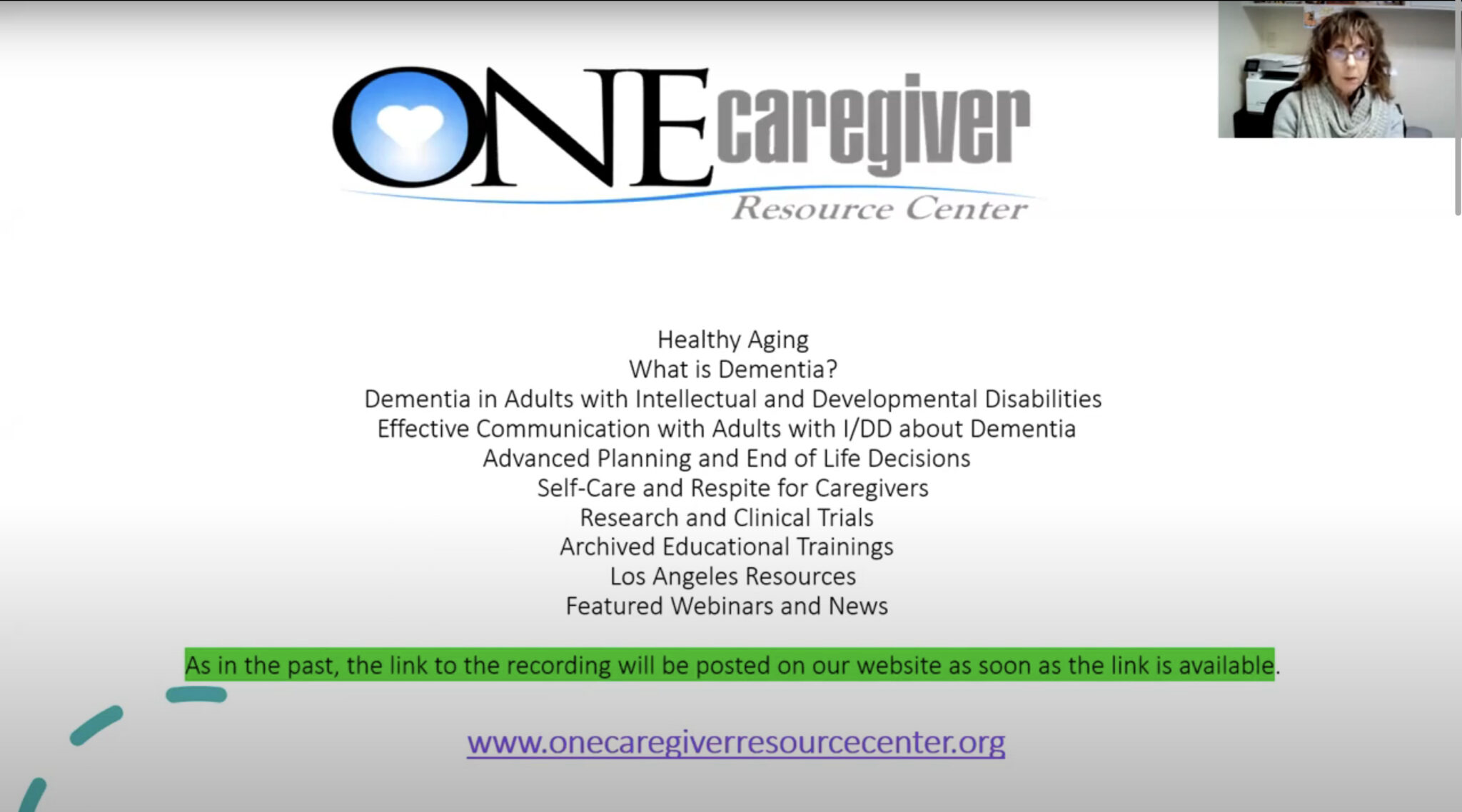 Modules - ONEcaregiver Resource Center